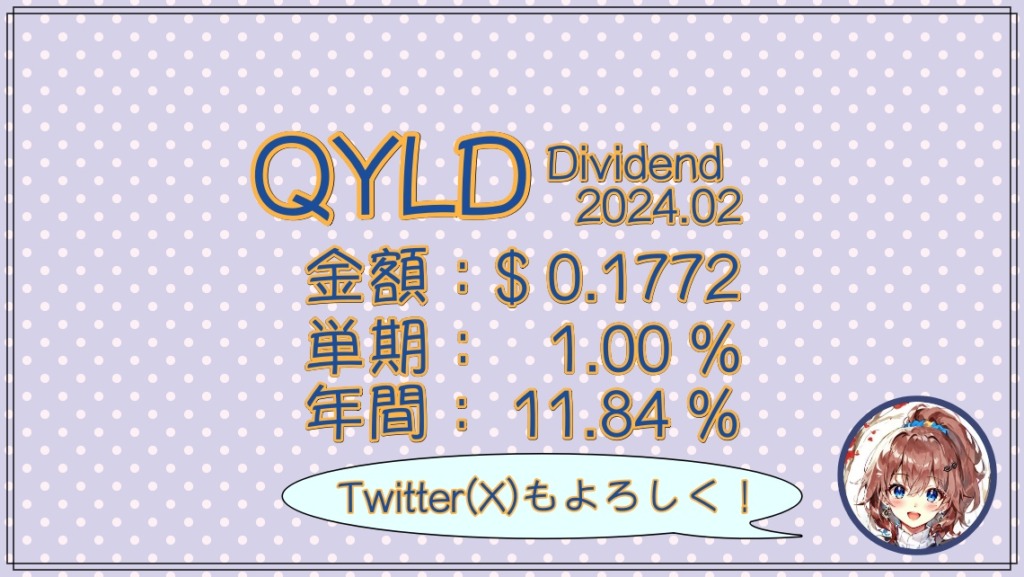 【QYLD分配金】2024年2月は+5.89%の増配｜さとりのしょ